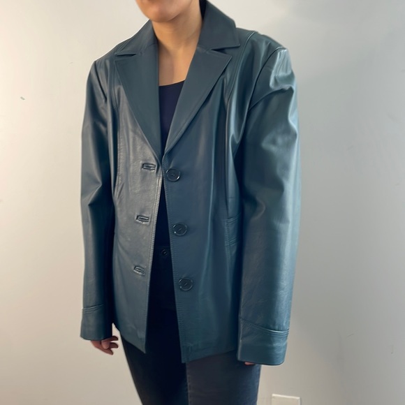 East 5th | Jackets & Coats | East 5th Genuine Leather Dark Teal Blue ...